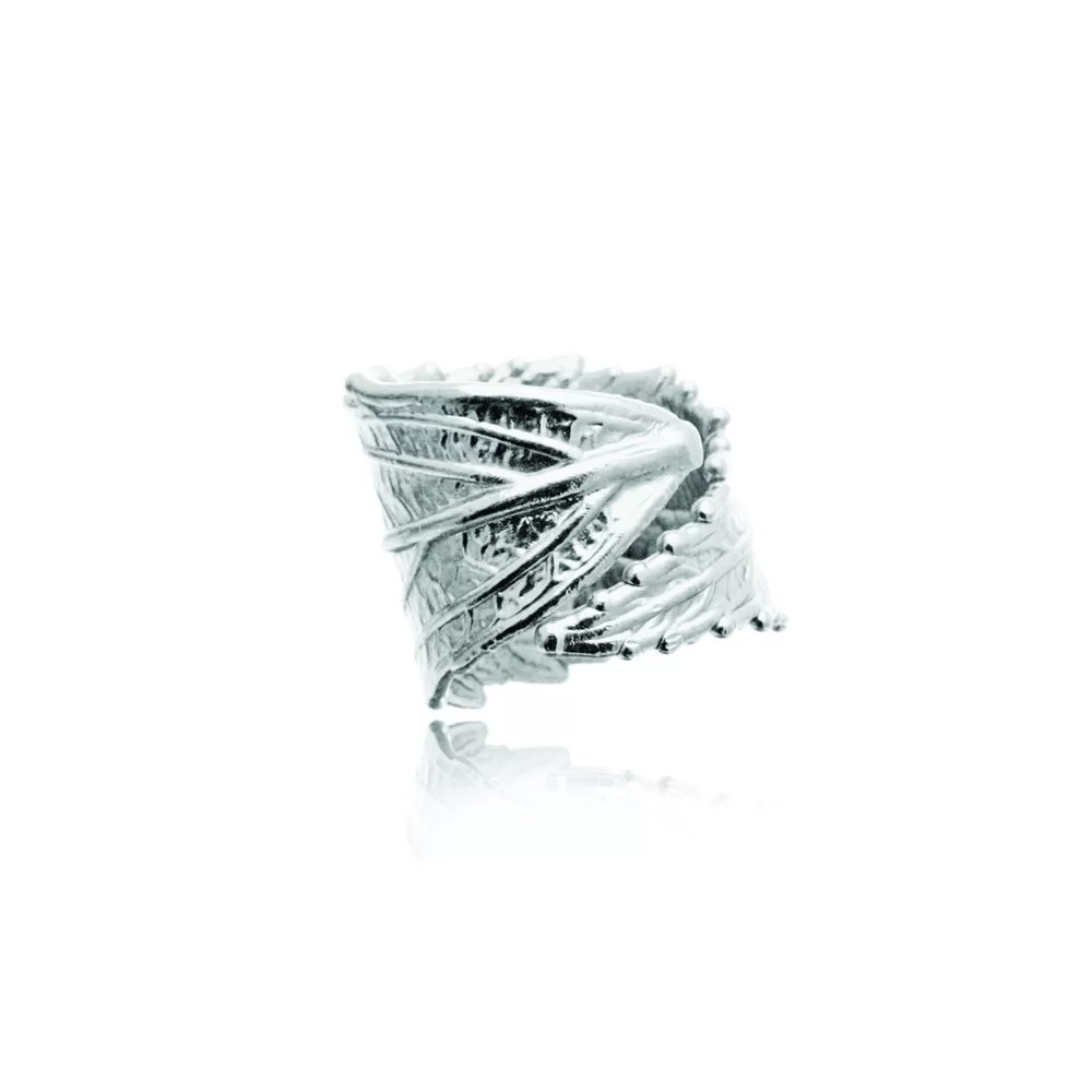 Thallo Simplicity Ring statement, with wide base, Sterling silver
